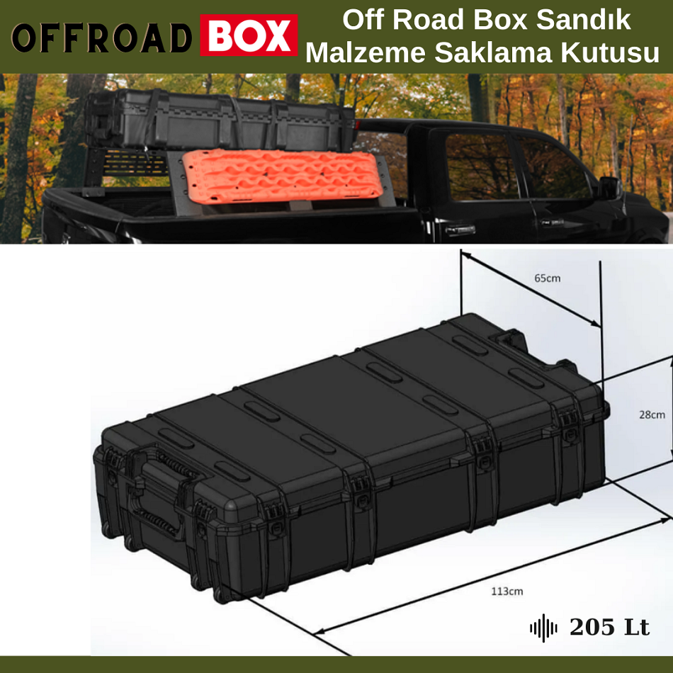 Mitsubishi L200 Büyük Saklama Kutusu Off Road Box Tavan Sandık 113x65 cm