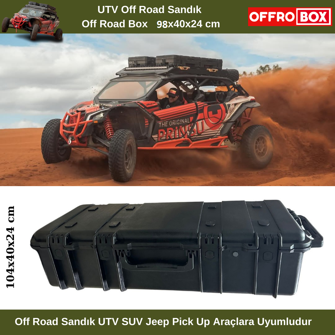 UTV Roof Box UTV Cargo Box ATV UTV Off Road Box 104x40 cm
